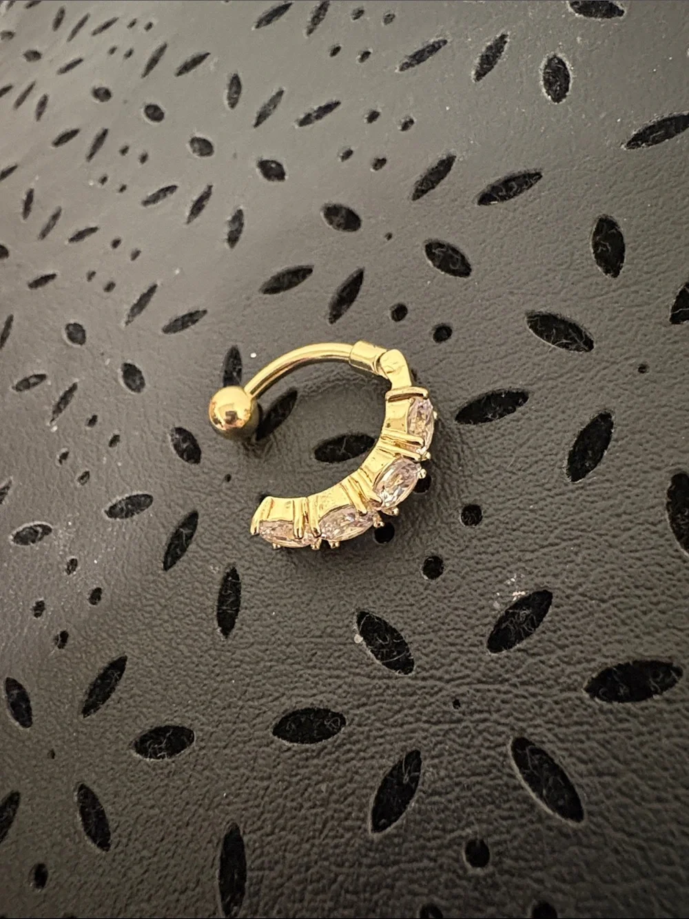 Jewelry | Gold Cz Curved Belly Button Ring Sparkling Clear Stones ...